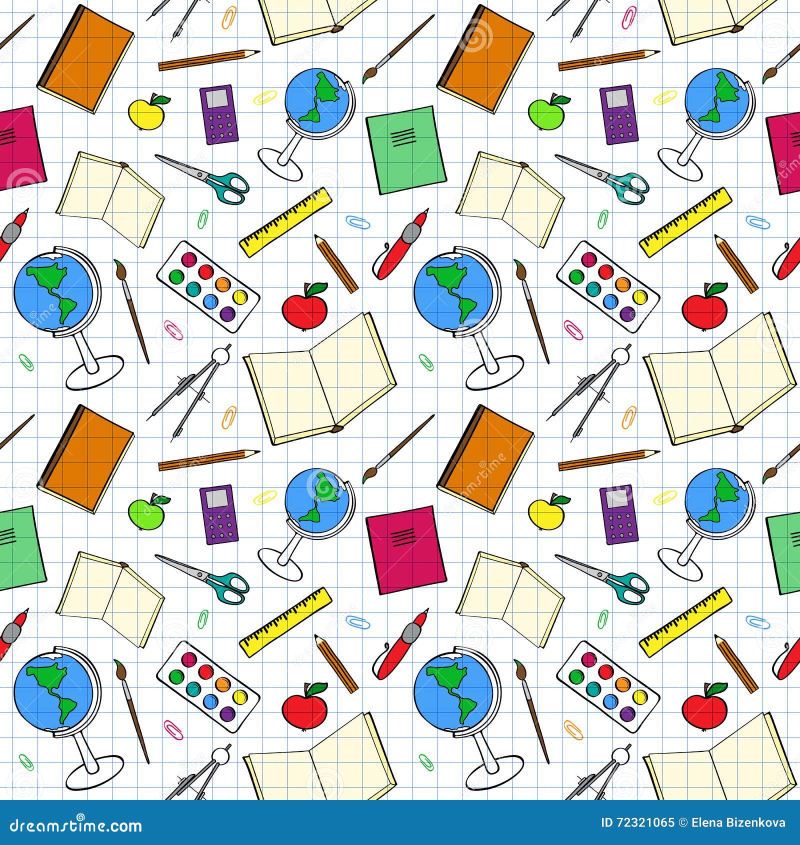 Colourful Pattern with School-related Items Stock Vector - Illustration ...