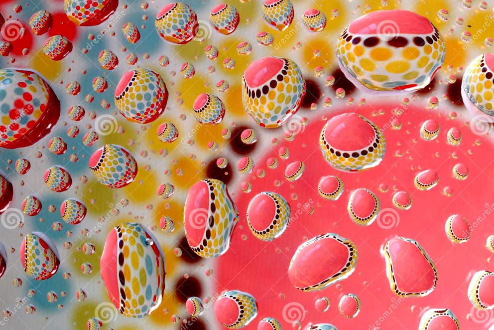 Colourful Pattern through Water Droplets (1) Stock Image - Image of ...