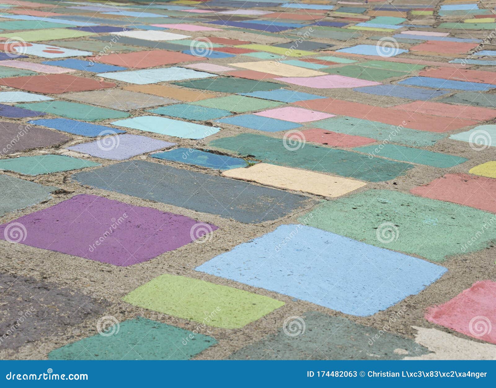 Colourful Paving Stones in Different Formats Stock Image - Image of ...