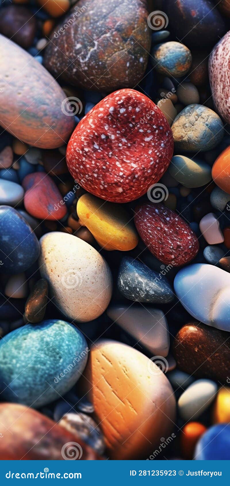 Colourful Pebble Rocks Background. Generative Ai Stock Illustration ...