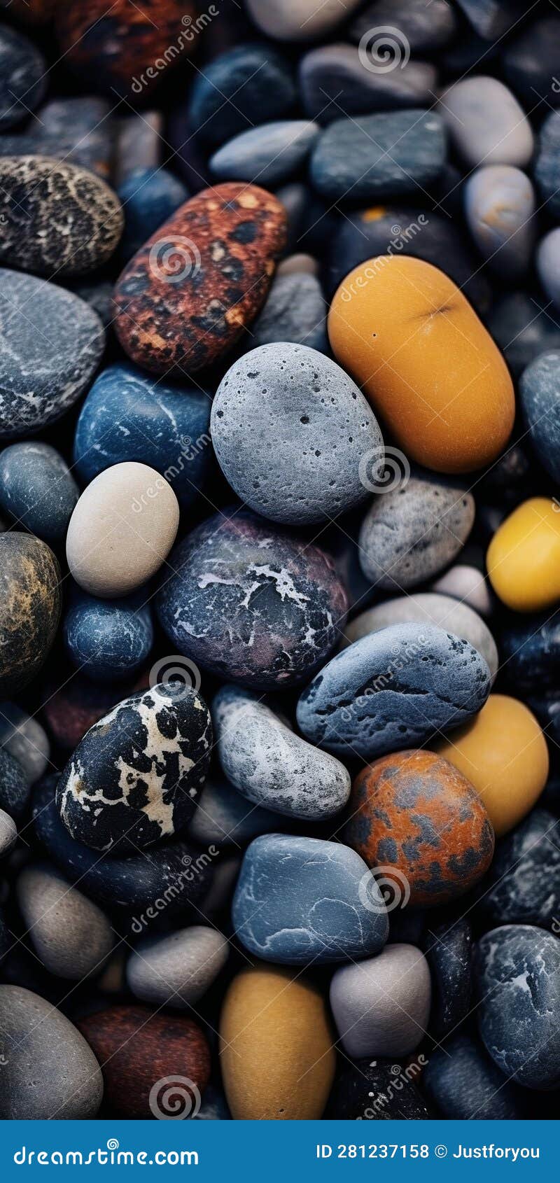 Colourful Pebble Rocks Background. Generative Ai Stock Illustration ...