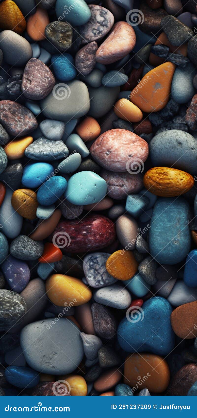 Colourful Pebble Rocks Background. Generative Ai Stock Illustration ...