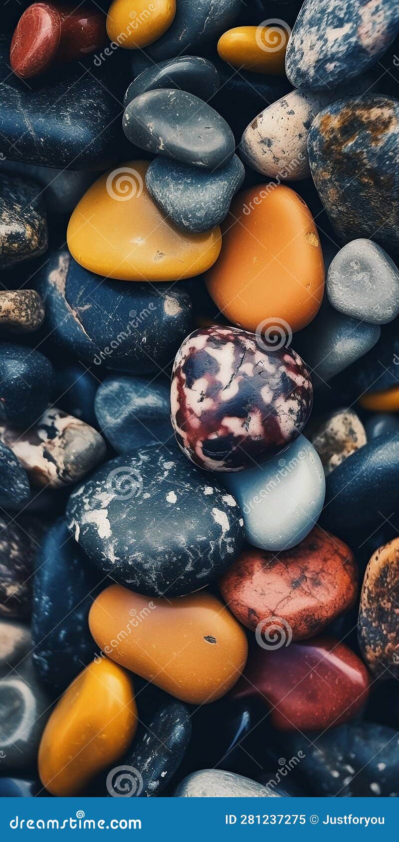 Colourful Pebble Rocks Background. Generative Ai Stock Illustration ...
