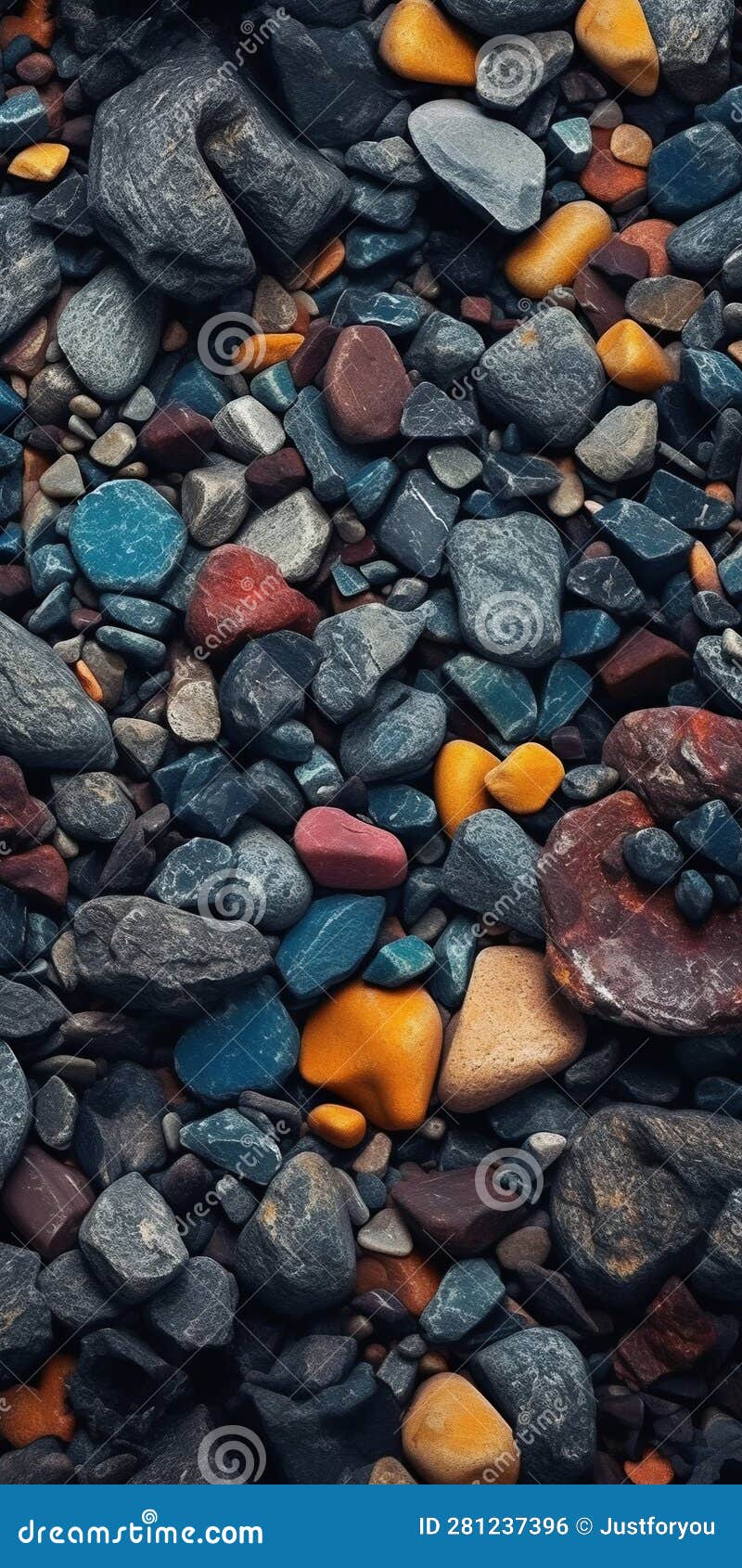 Colourful Pebble Rocks Background. Generative Ai Stock Photo - Image of ...
