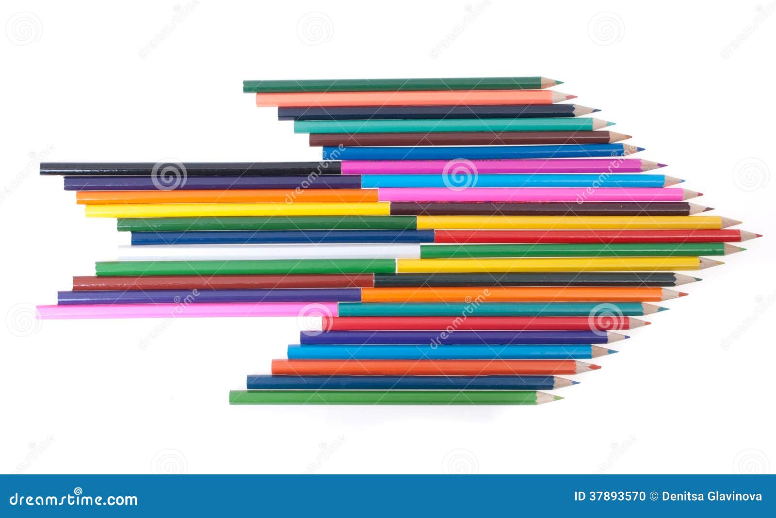 Colourful Pencils in Shape of Arrow Stock Illustration - Illustration ...
