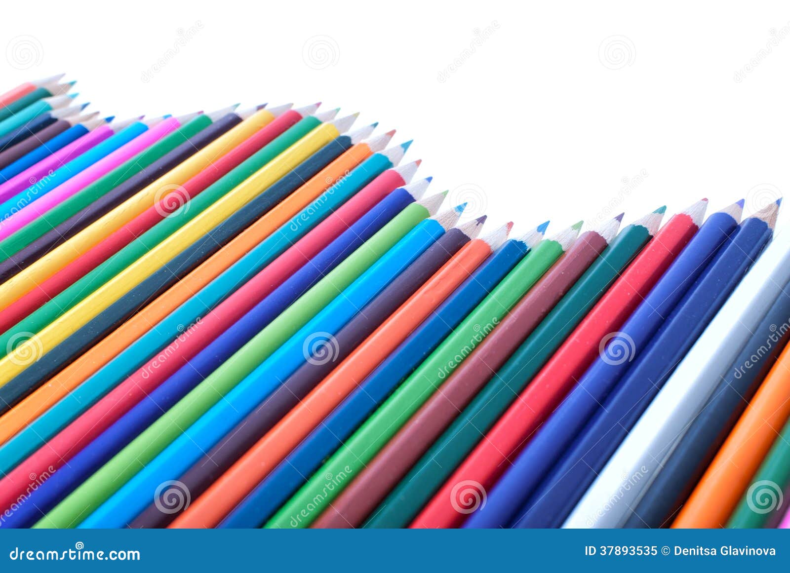 Colourful Pencils in Shape of Wave Stock Illustration - Illustration of ...