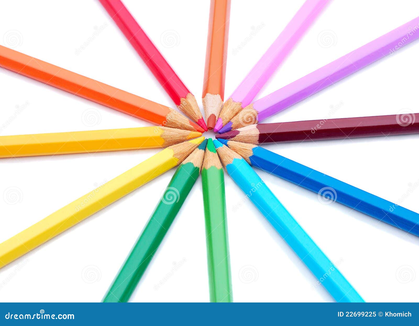 Colourful Pencils on White Background Stock Image - Image of graphics ...