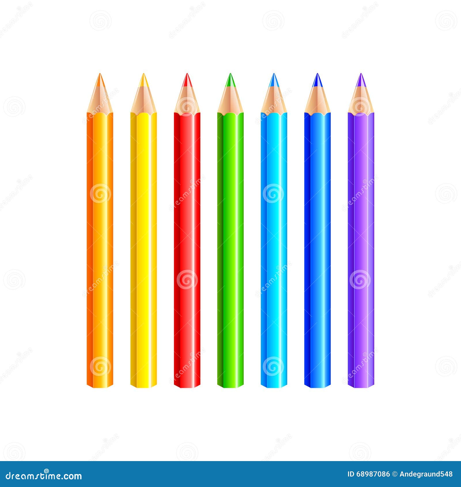 Colourful Pencils on White Vector Stock Vector - Illustration of ...
