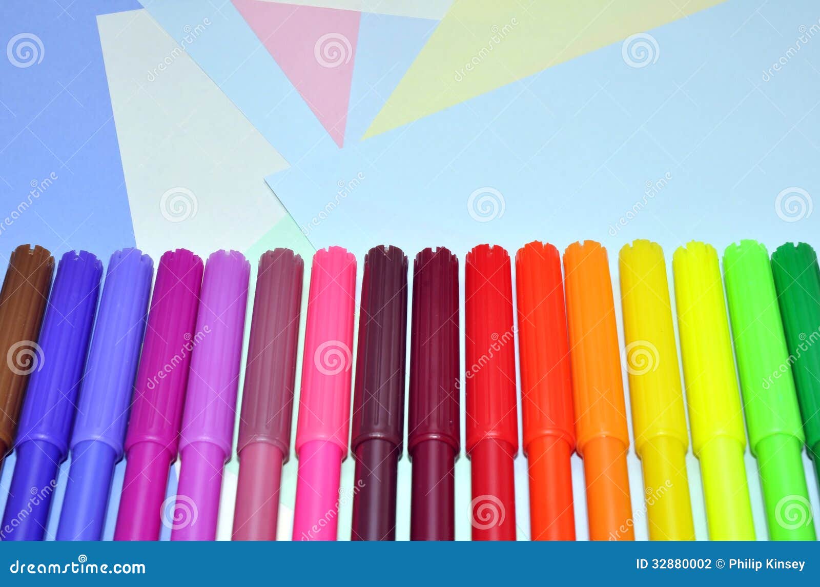 Colourful Pens and Paper stock photo. Image of felt, layered - 32880002