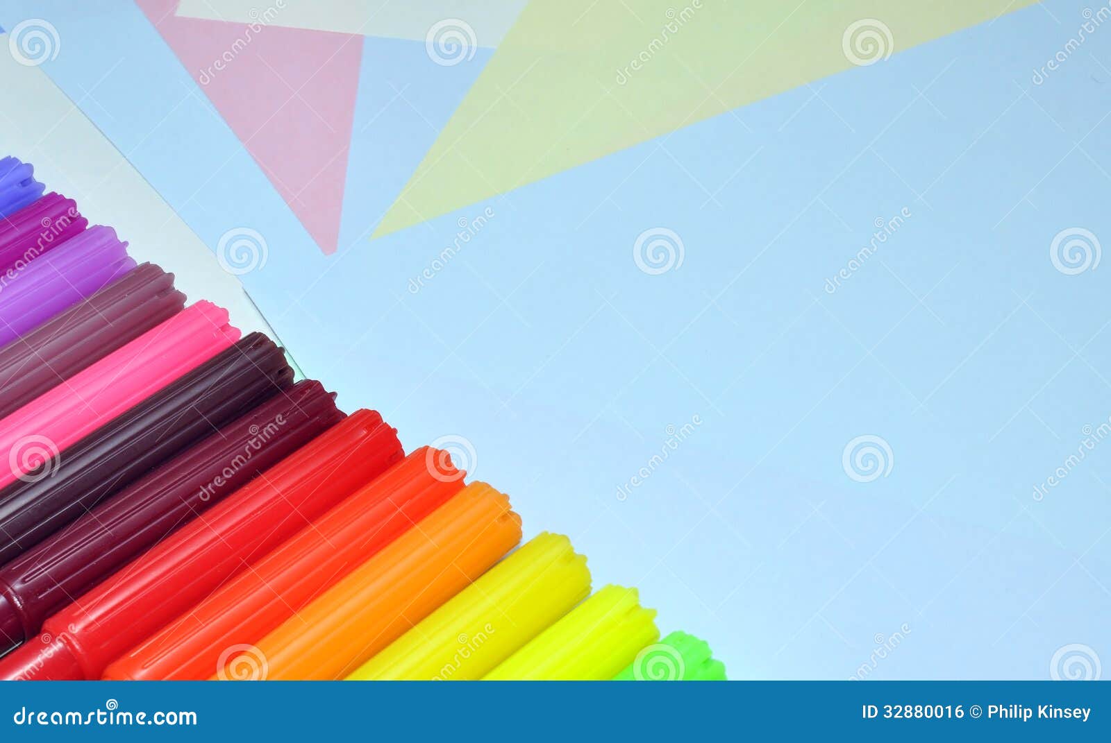 Colourful Pens and Paper stock photo. Image of crafting - 32880016