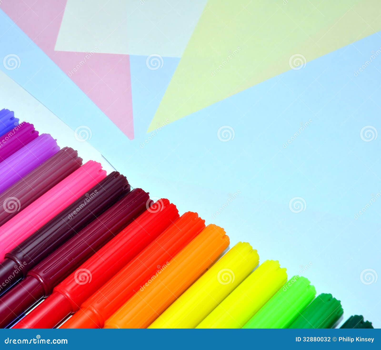 Colourful Pens and Paper stock photo. Image of drawing - 32880032