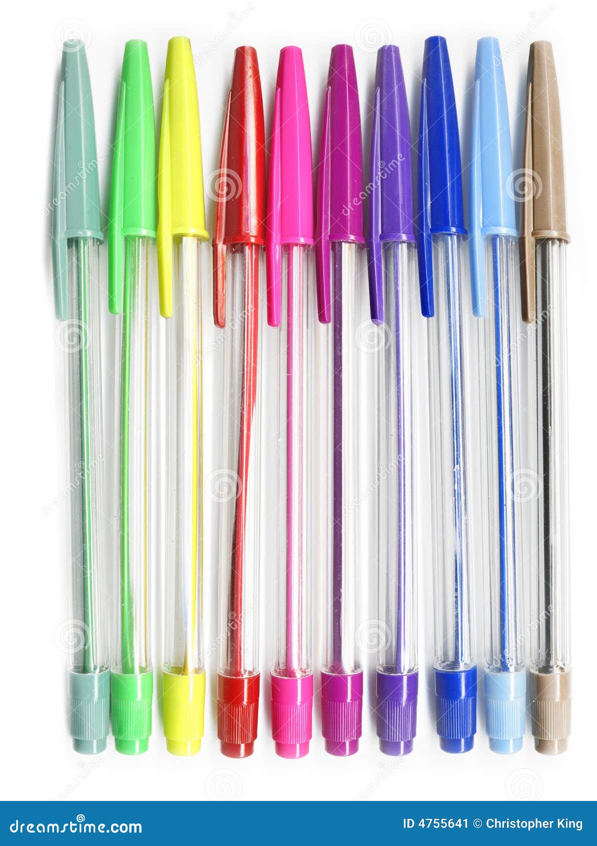 Colourful Pens on a White Background Stock Image - Image of graphics ...