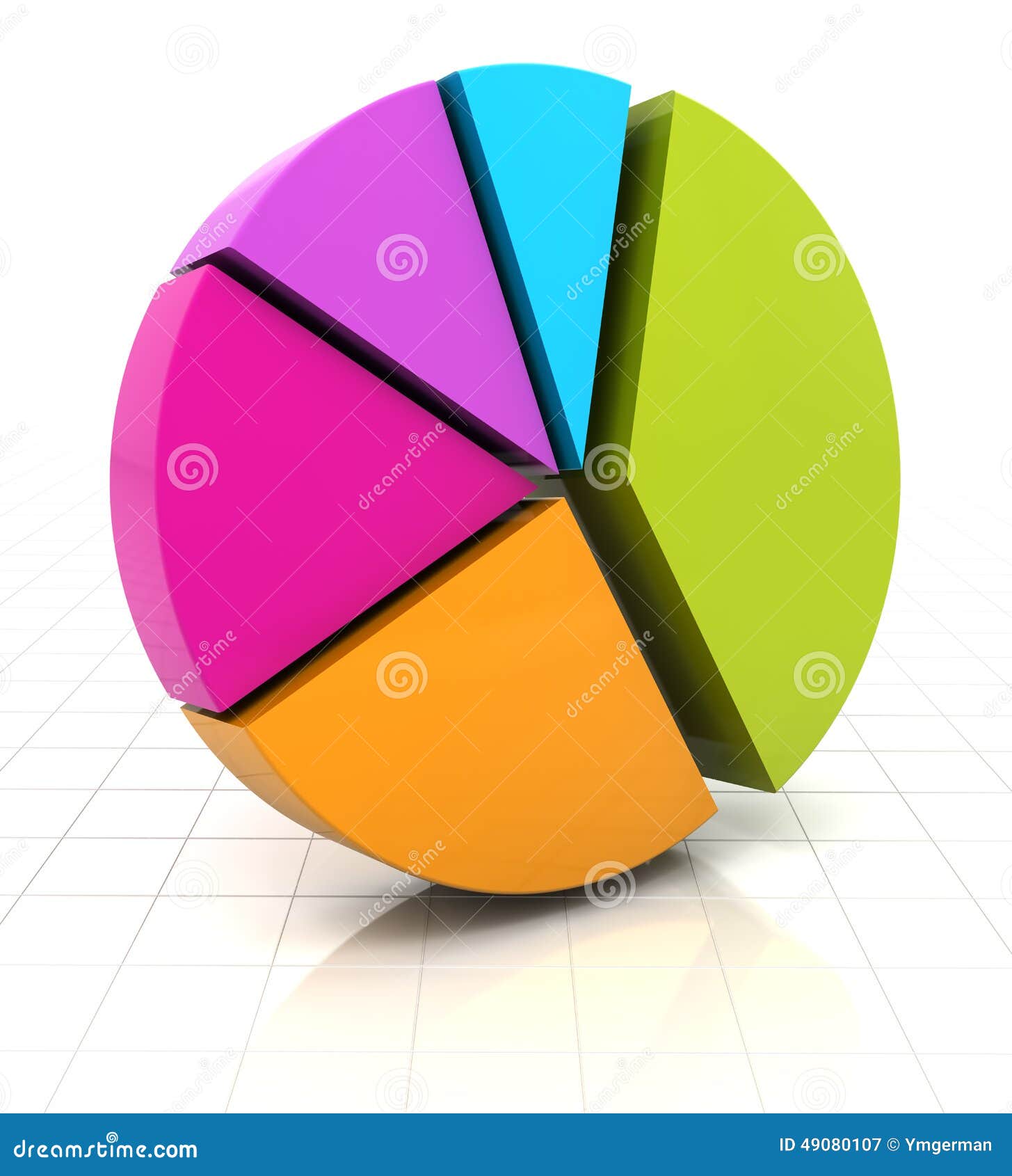Colourful Pie Chart, 3d Render Stock Illustration - Illustration of ...
