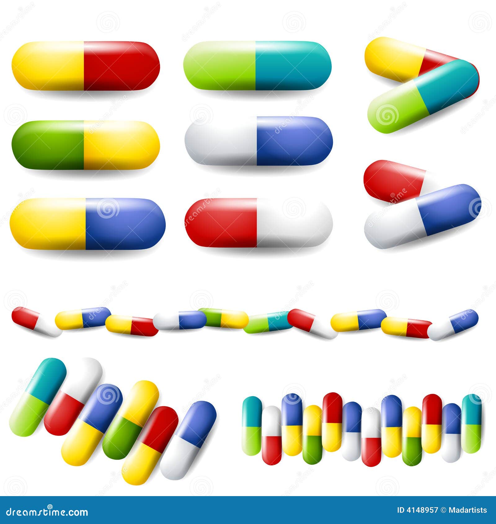 Colourful Pills Drugs Medication Stock Illustration - Illustration of ...