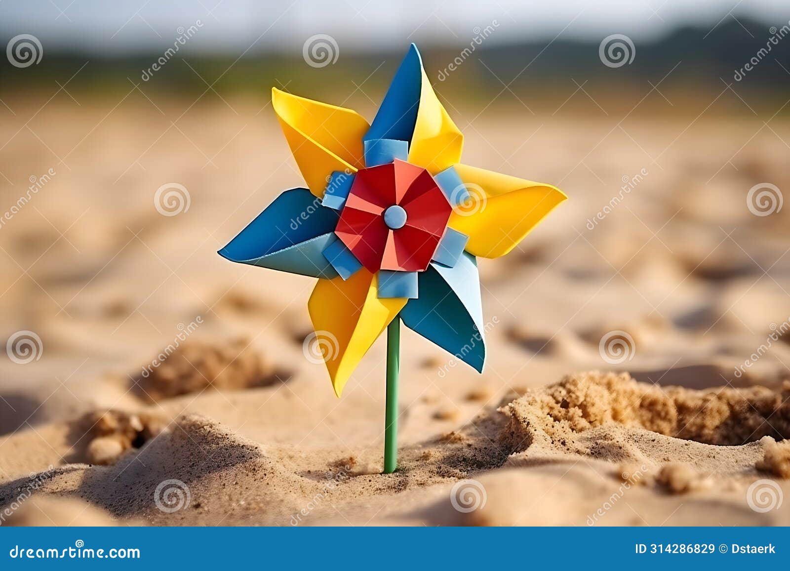 A Colourful Pinwheel in the Sand Generated by Artificial Intelligence ...