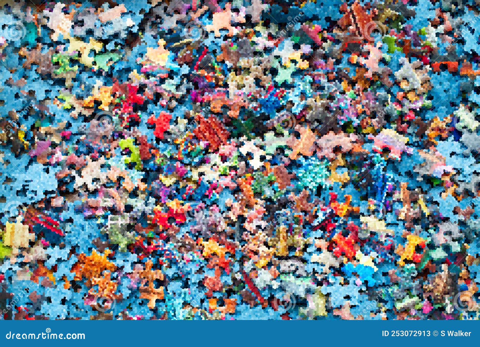 Colourful Pixelated Puzzle Pieces. Abstract Background. Stock Image ...