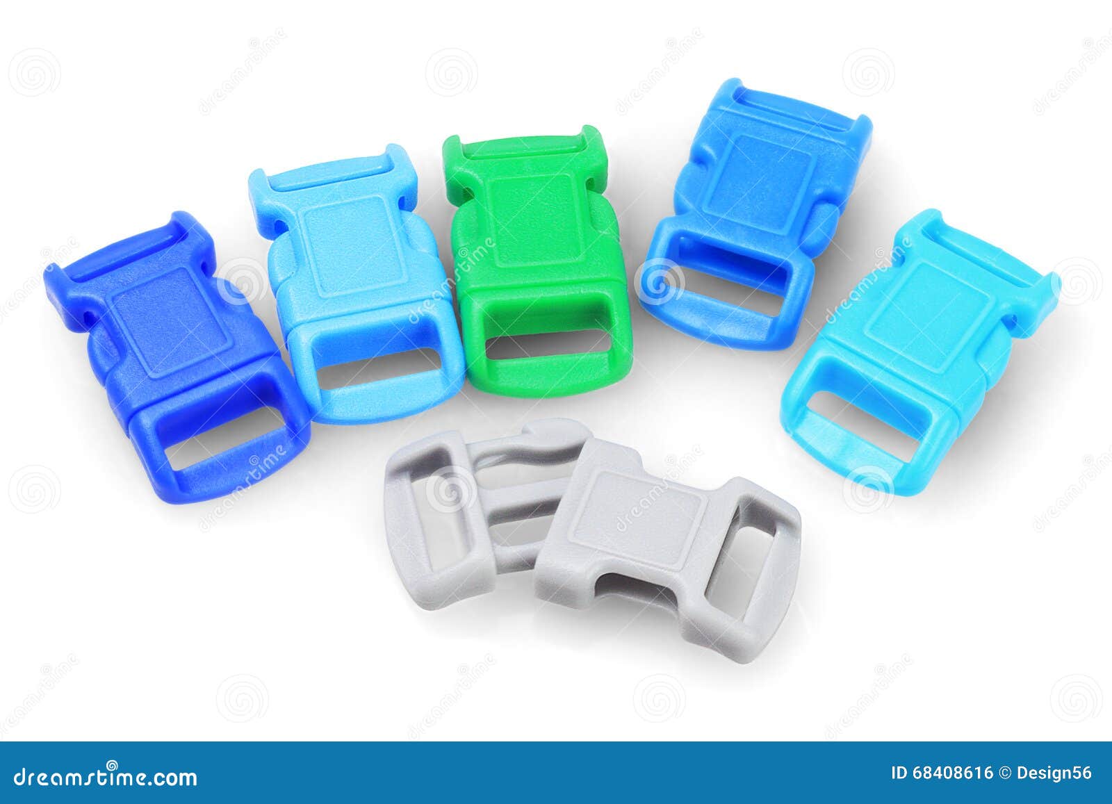 Colourful Plastic Buckles stock photo. Image of studio - 68408616