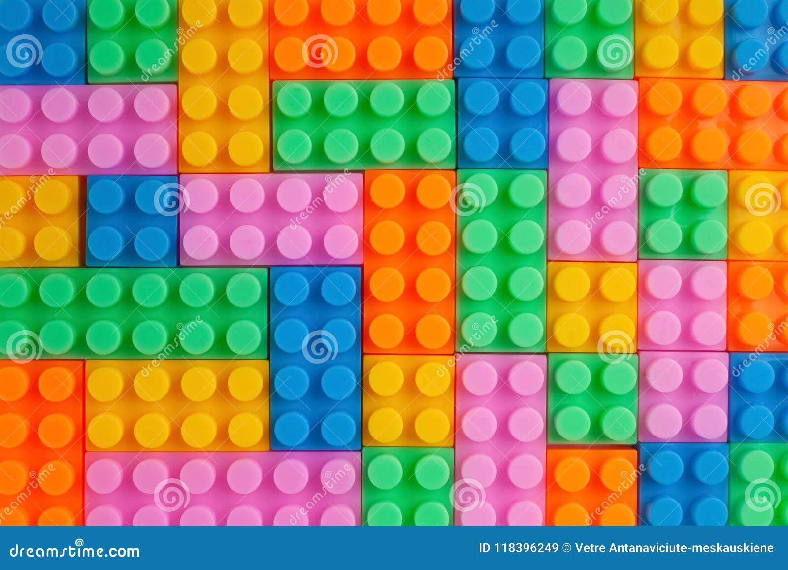 Colourful Plastic Construction Blocks. Top View Stock Illustration ...