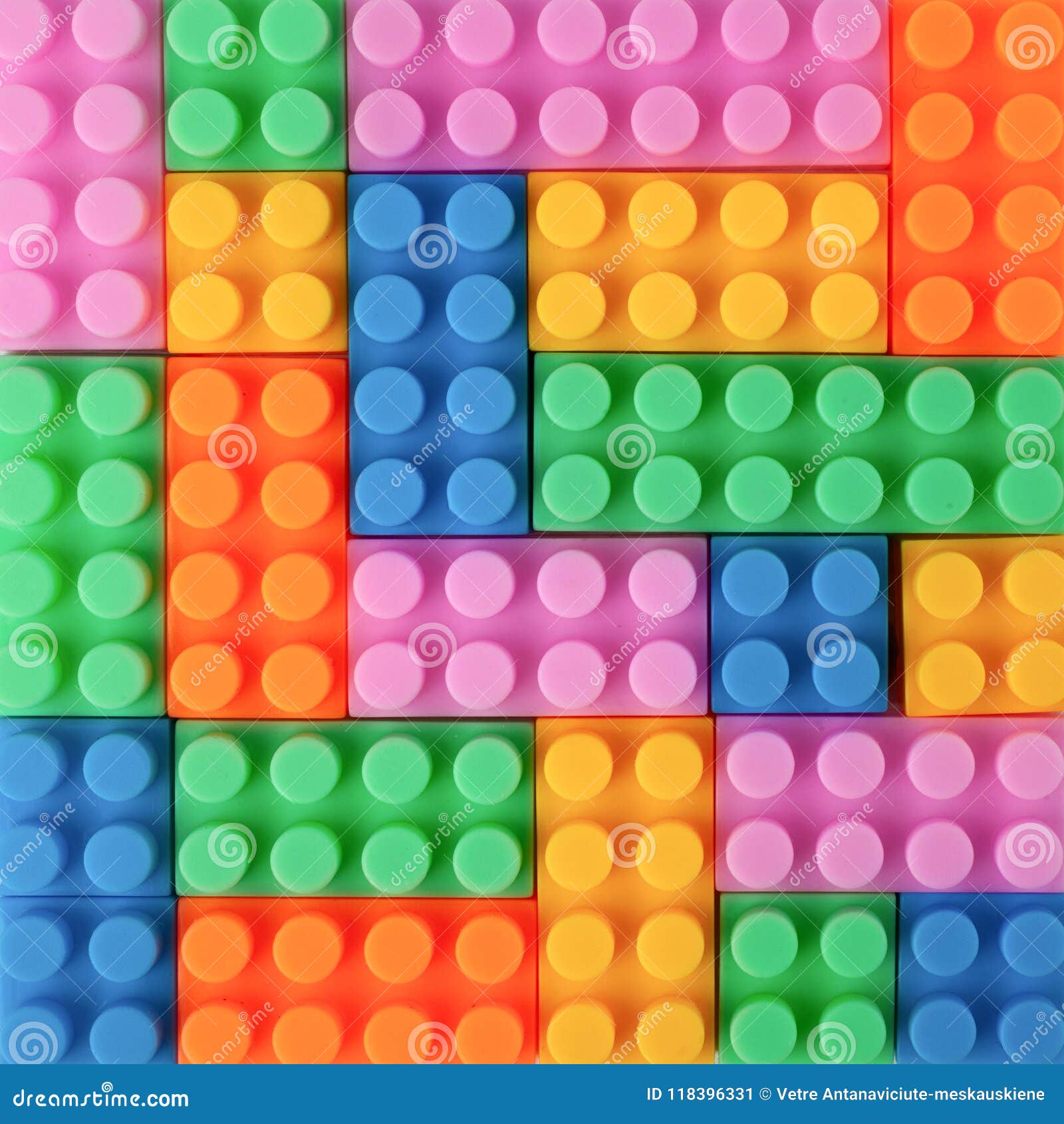 Colourful Plastic Construction Blocks. Top View Stock Image - Image of ...