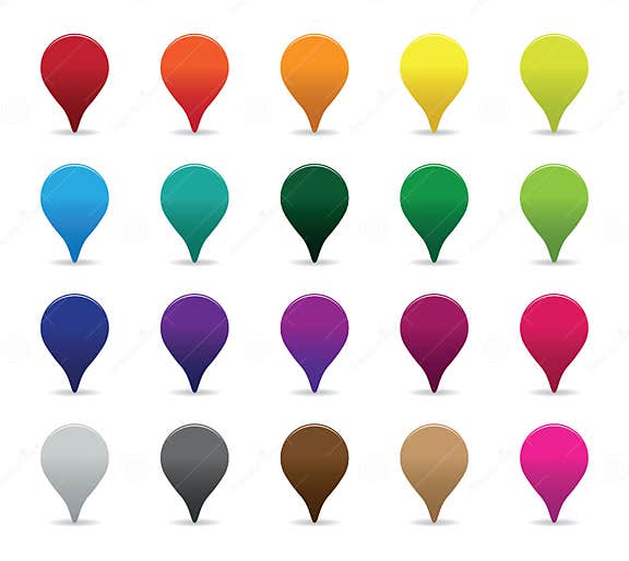 Colourful pointer signs stock vector. Illustration of green - 35575998