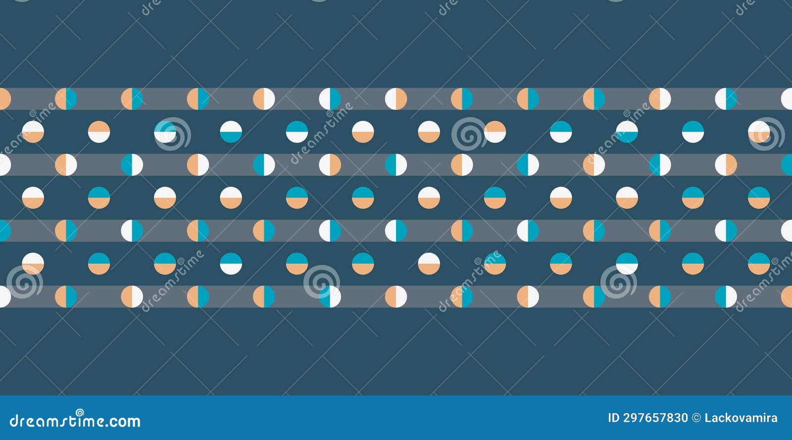 Colourful Polka Dot Border Design on a Striped Background. Vector ...