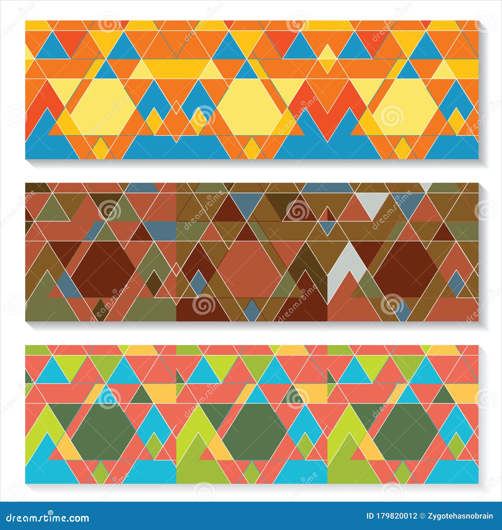 Colourful Polygon Banner Set of Three Stock Vector - Illustration of ...