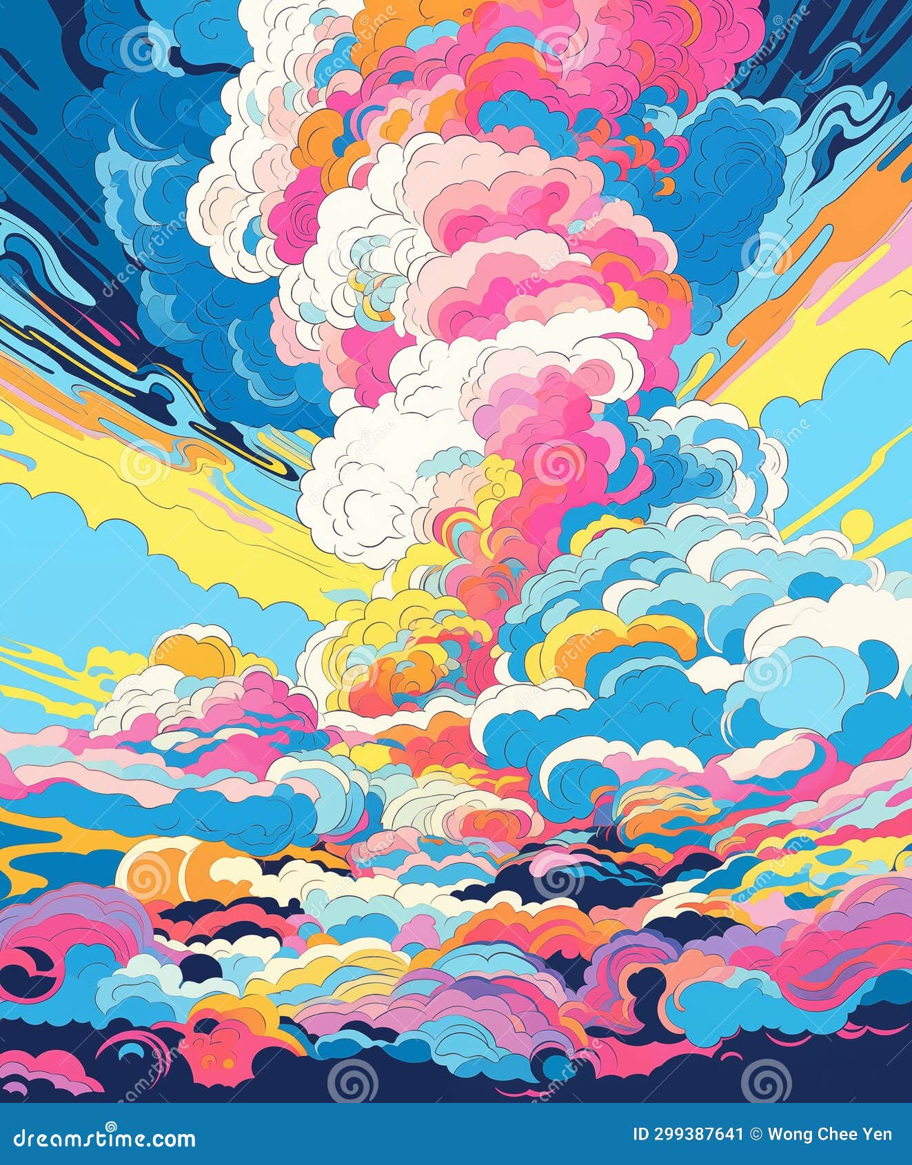 Colourful Psychedelic Clouds Graphics Illustration Stock Illustration - Illustration of ...