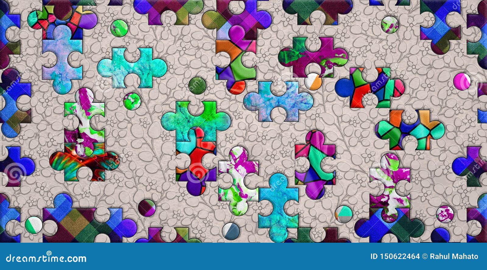 Colourful Puzzle Pattern Design for Print Stock Photo - Image of ...