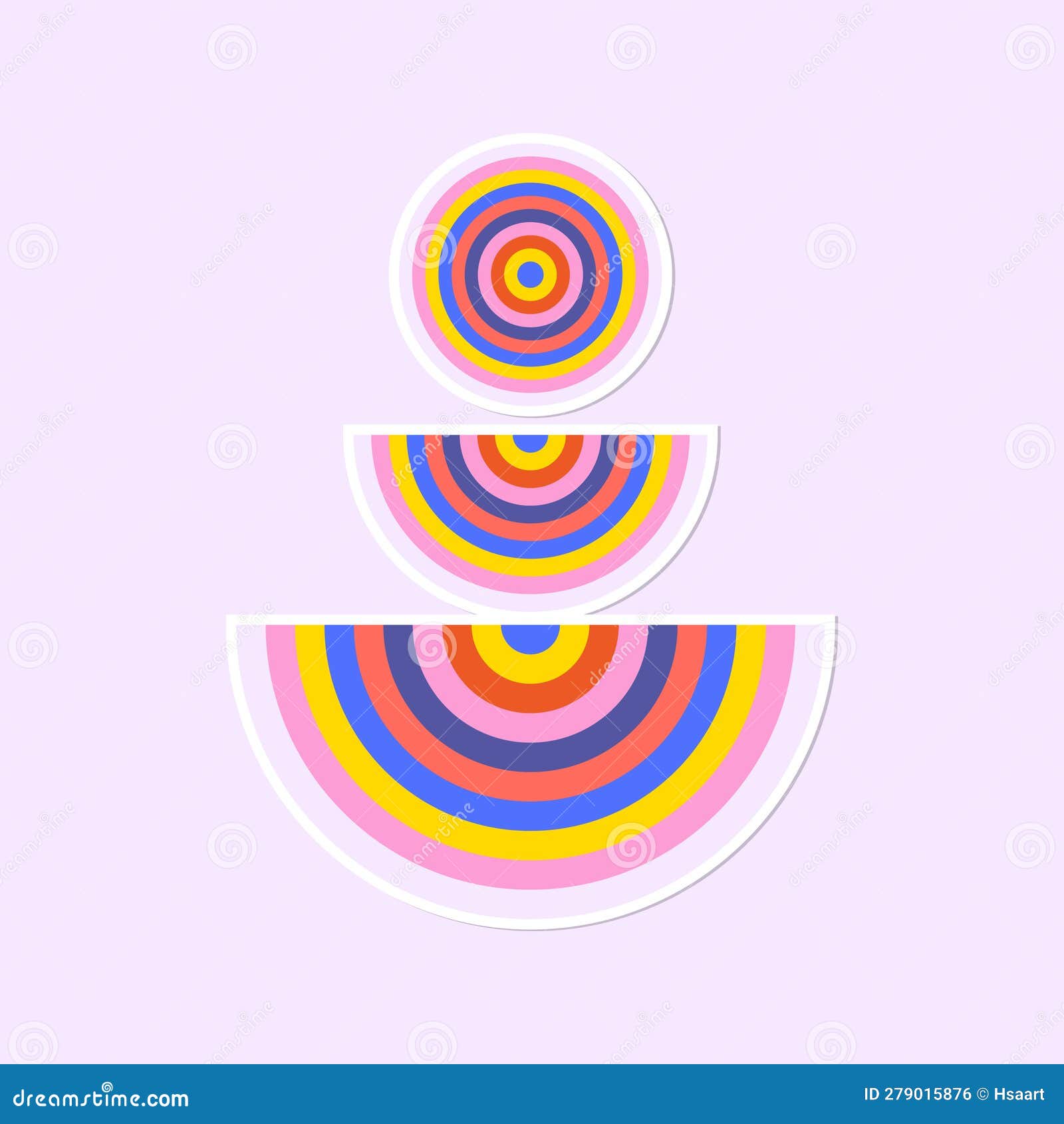 Colourful Rainbow Abstract Half-circle Flat Design Stock Vector ...