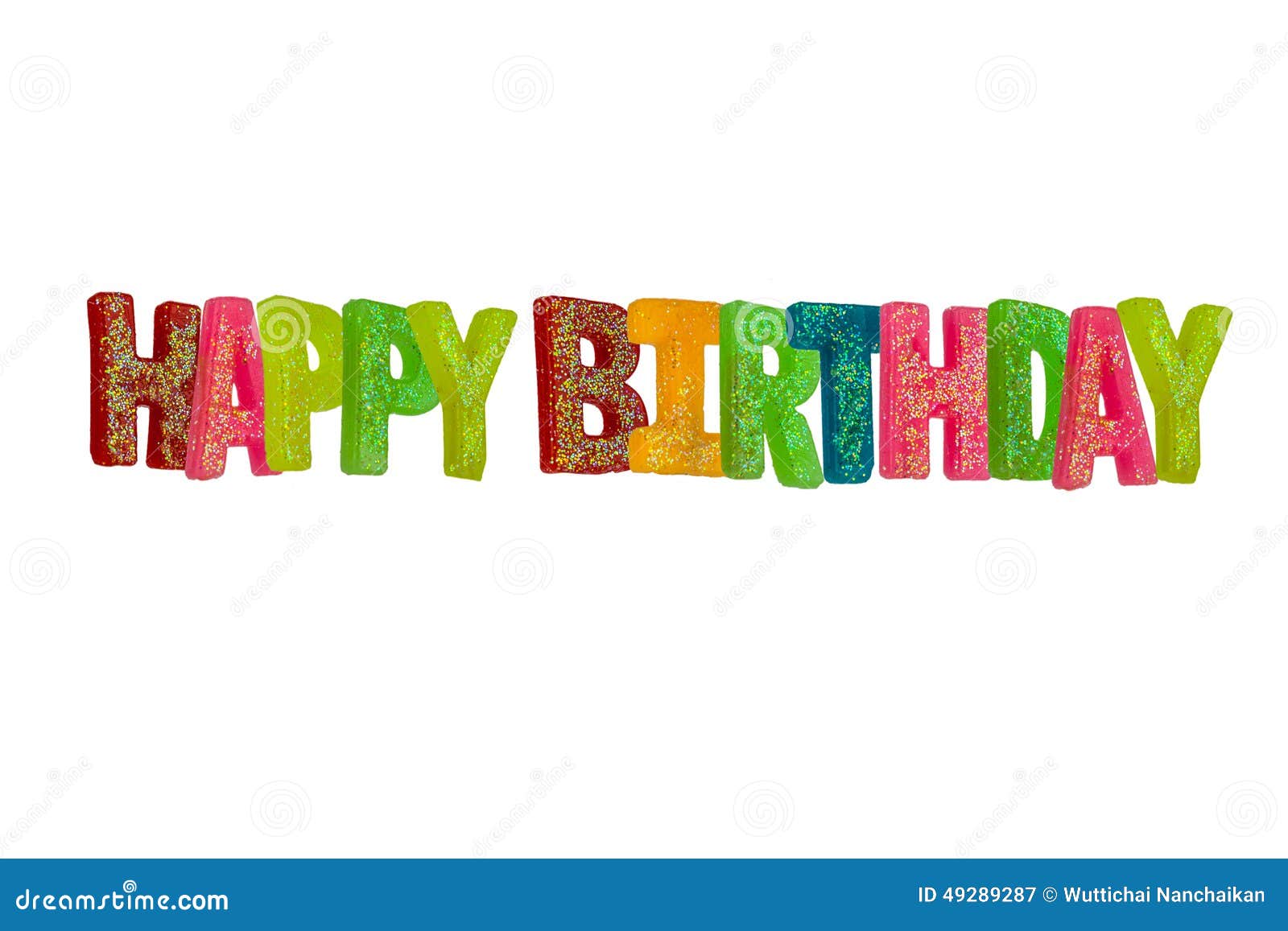 Colourful Rainbow of Happy Birthday Text Stock Image - Image of ...