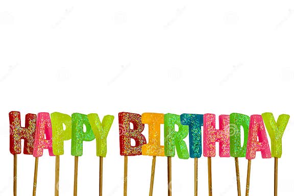 Colourful Rainbow of Happy Birthday Text Stock Image - Image of ...
