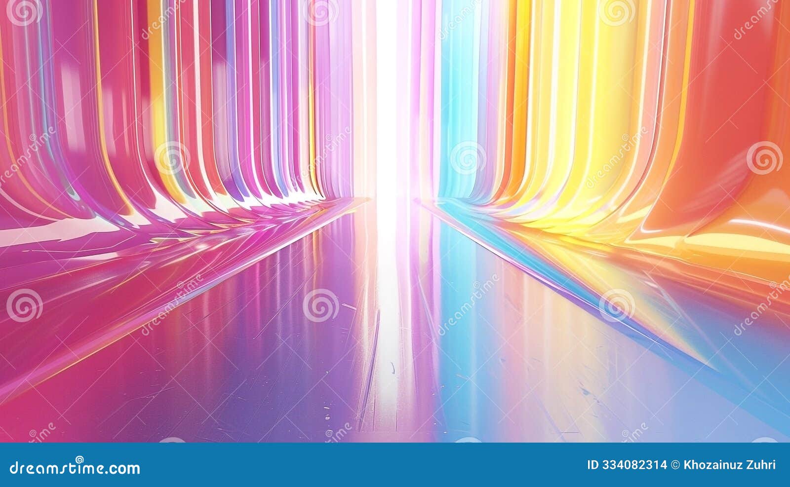 Colourful Rainbow Spectrum Rendering Empty Room with Bright Rays and ...