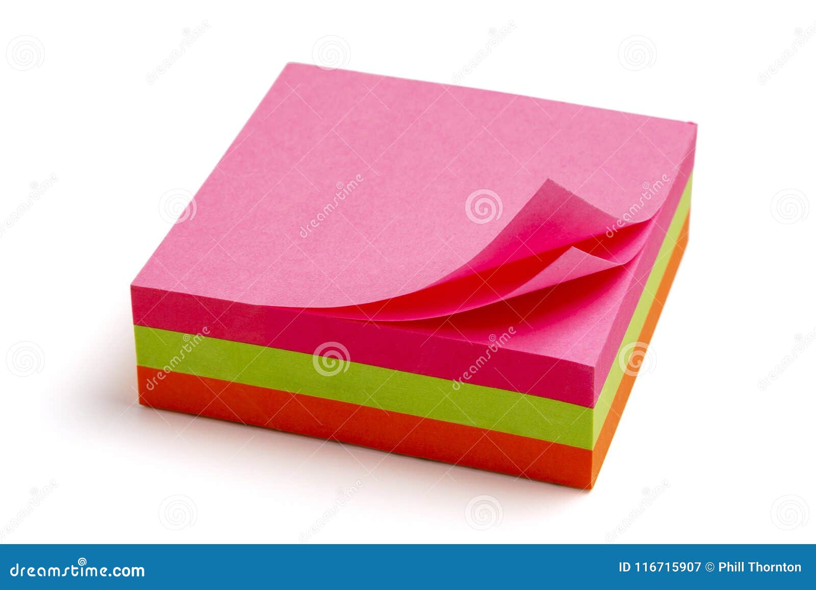Colourful Reminder Notes, on White Background Stock Image - Image of ...