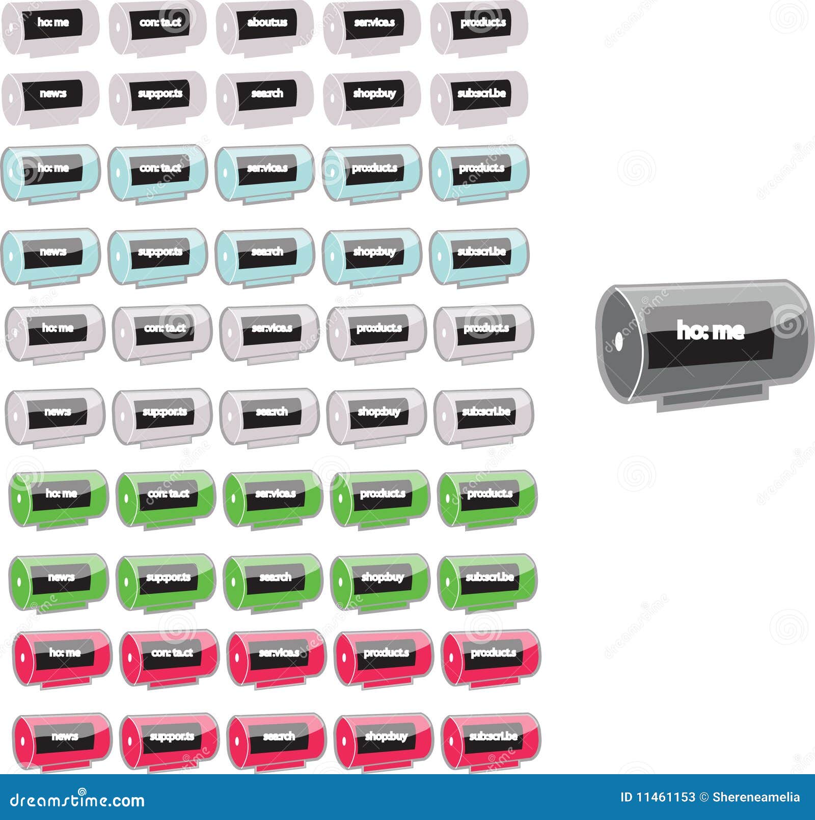 Colourful retro buttons stock illustration. Illustration of texts ...