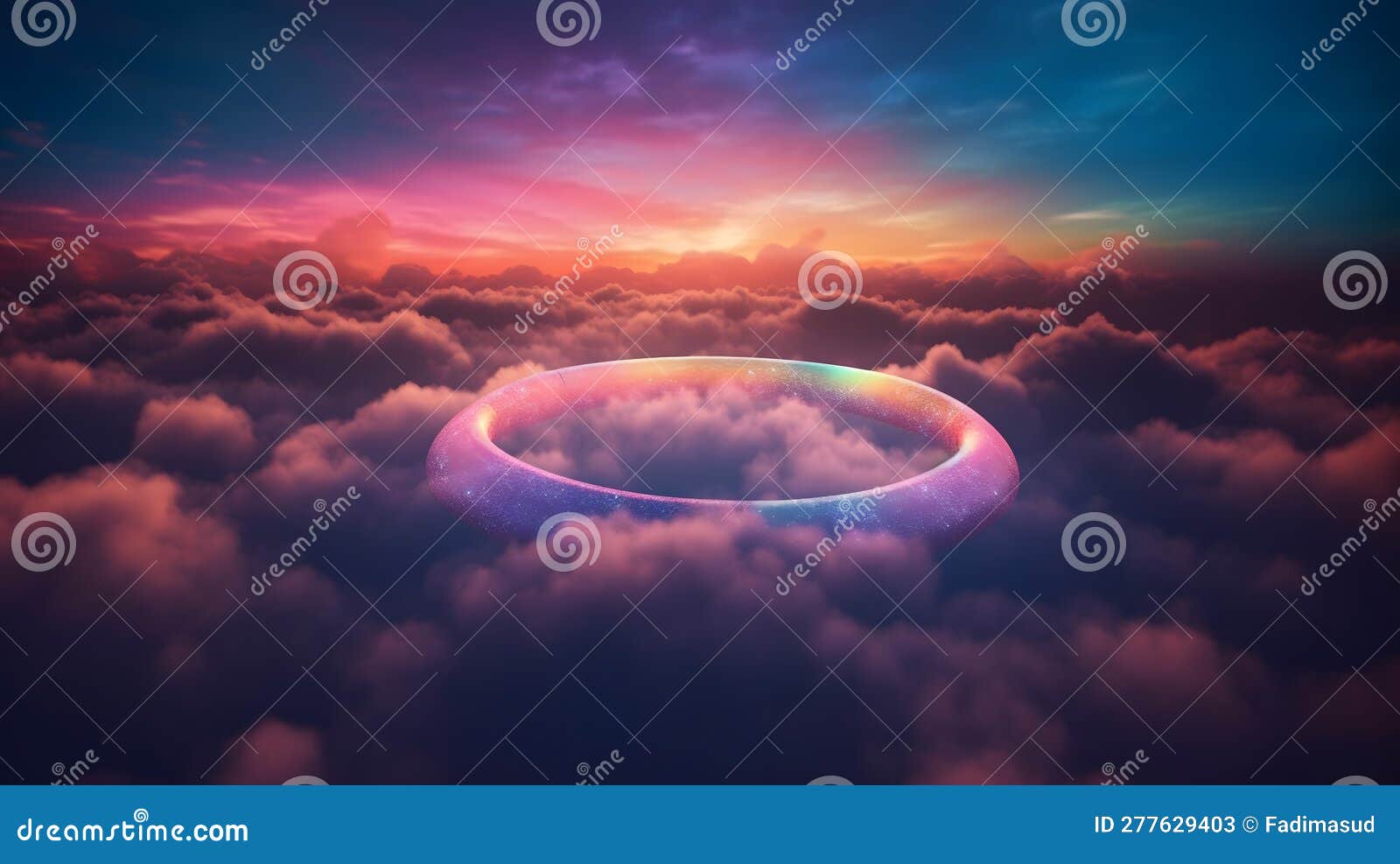 Colourful Ring in the Clouds Stock Illustration - Illustration of ...