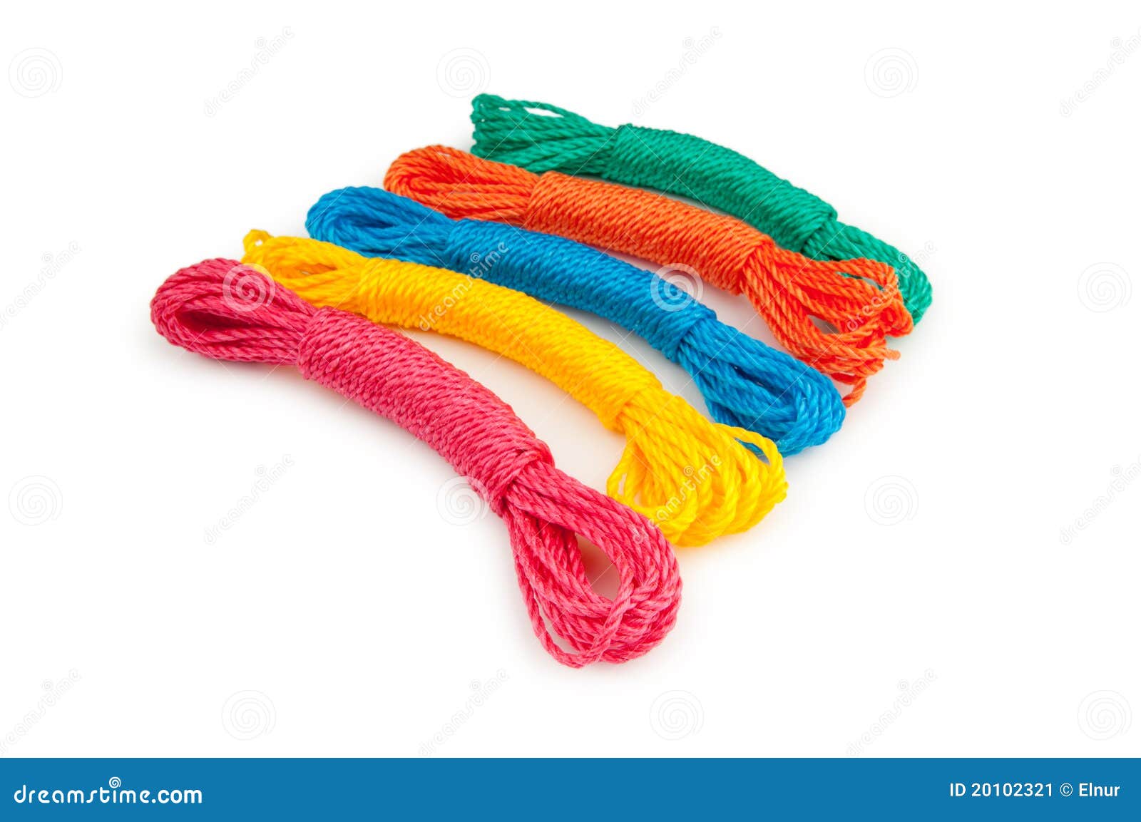 Colourful Rope Isolated on the White Stock Image - Image of background ...