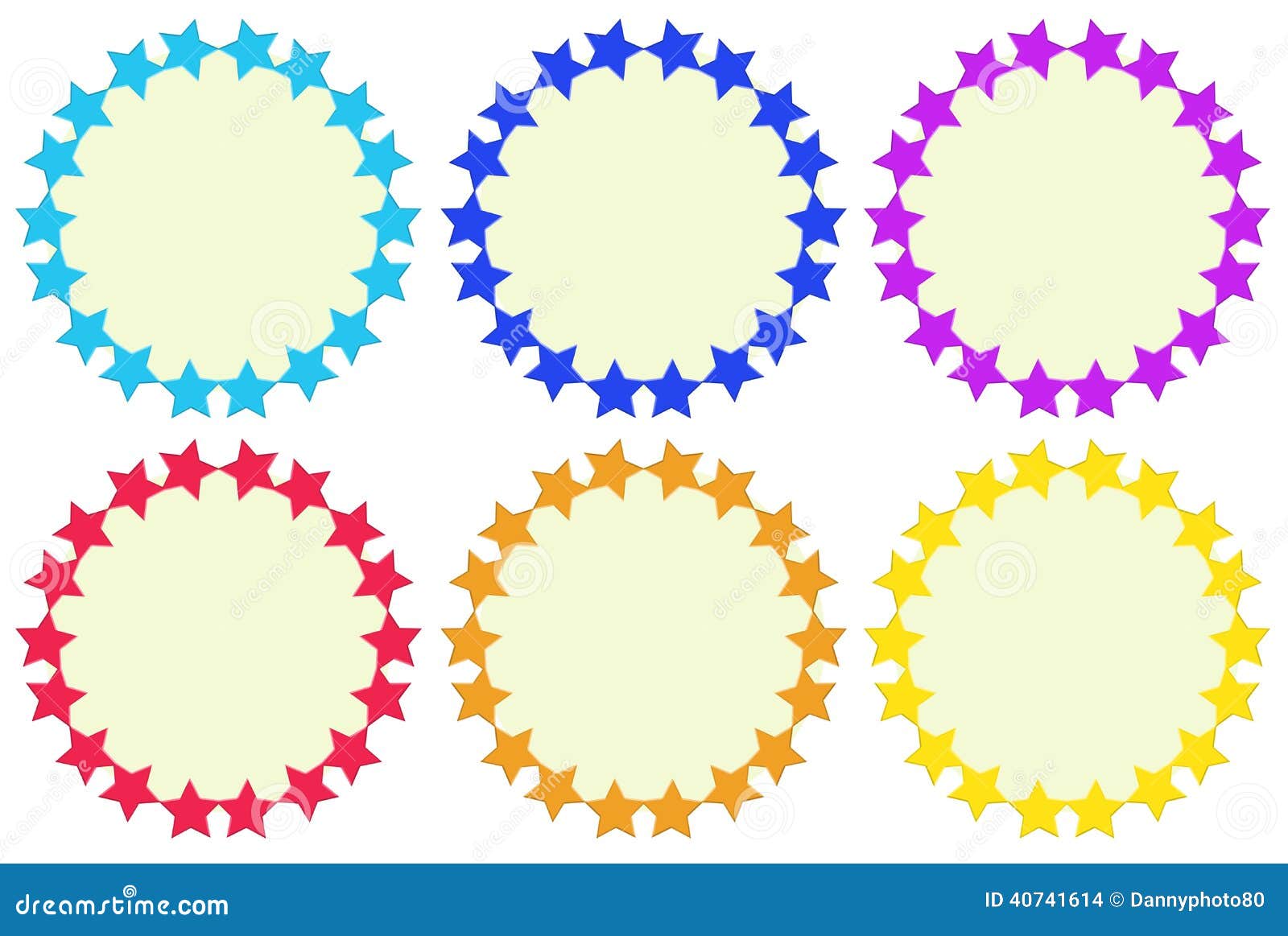 Colourful Round Empty Templates Made of Stars Stock Vector ...