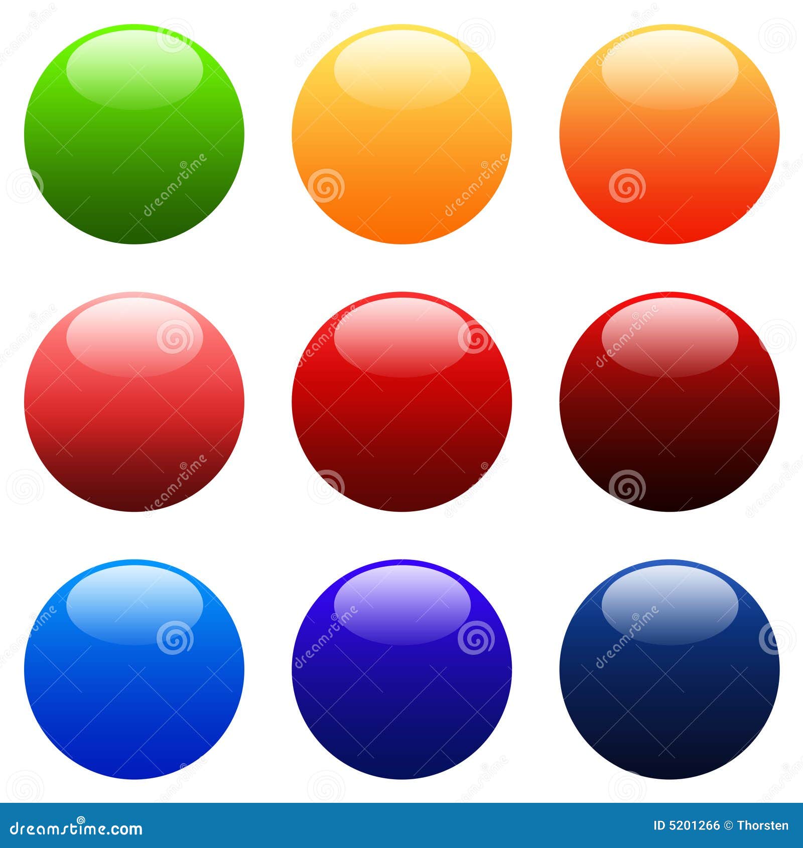 Colourful Round Gradient Web Buttons Stock Illustration - Illustration ...