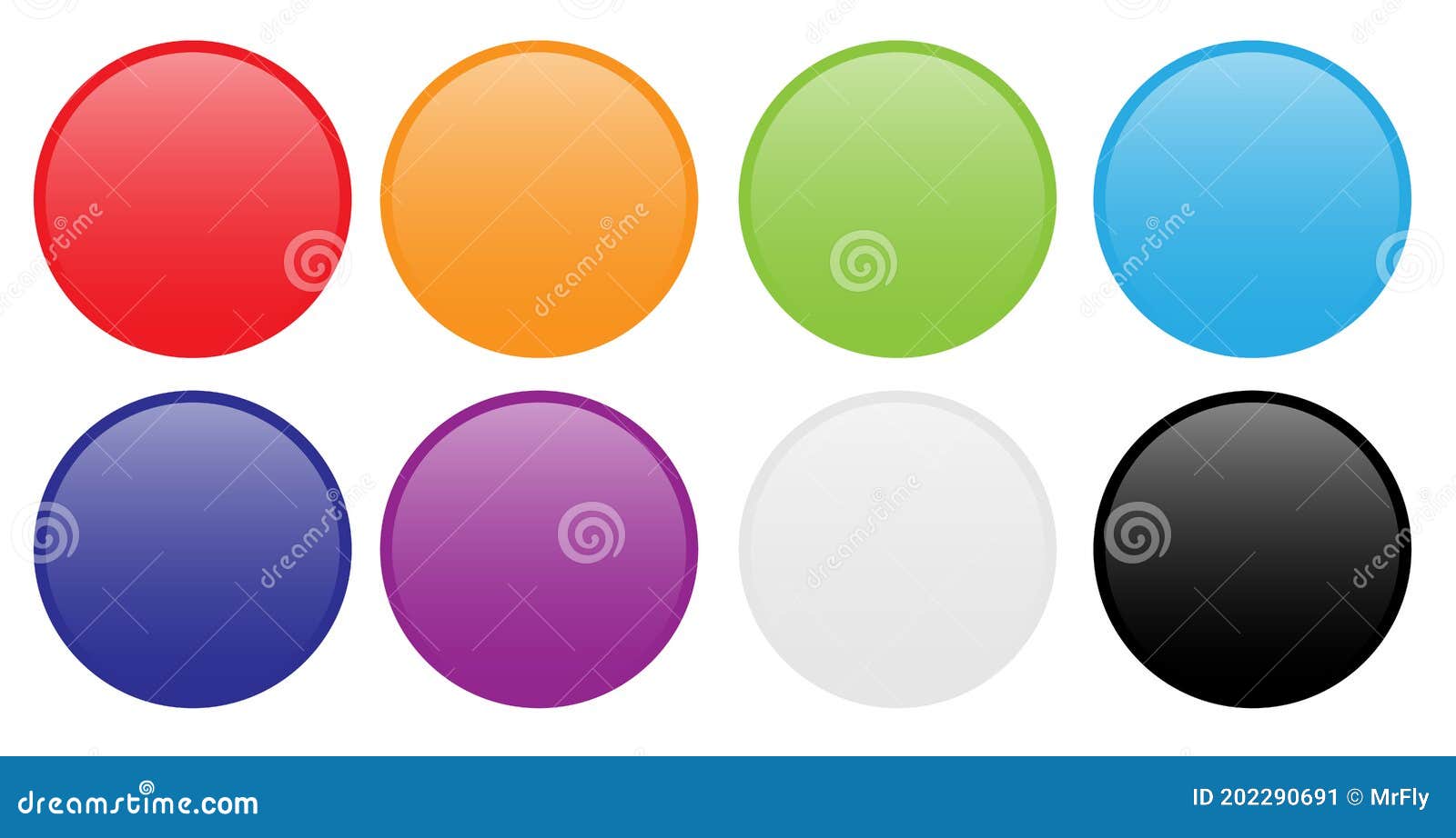 Colourful Round Web Button Set, Vector Illustration Stock Vector ...