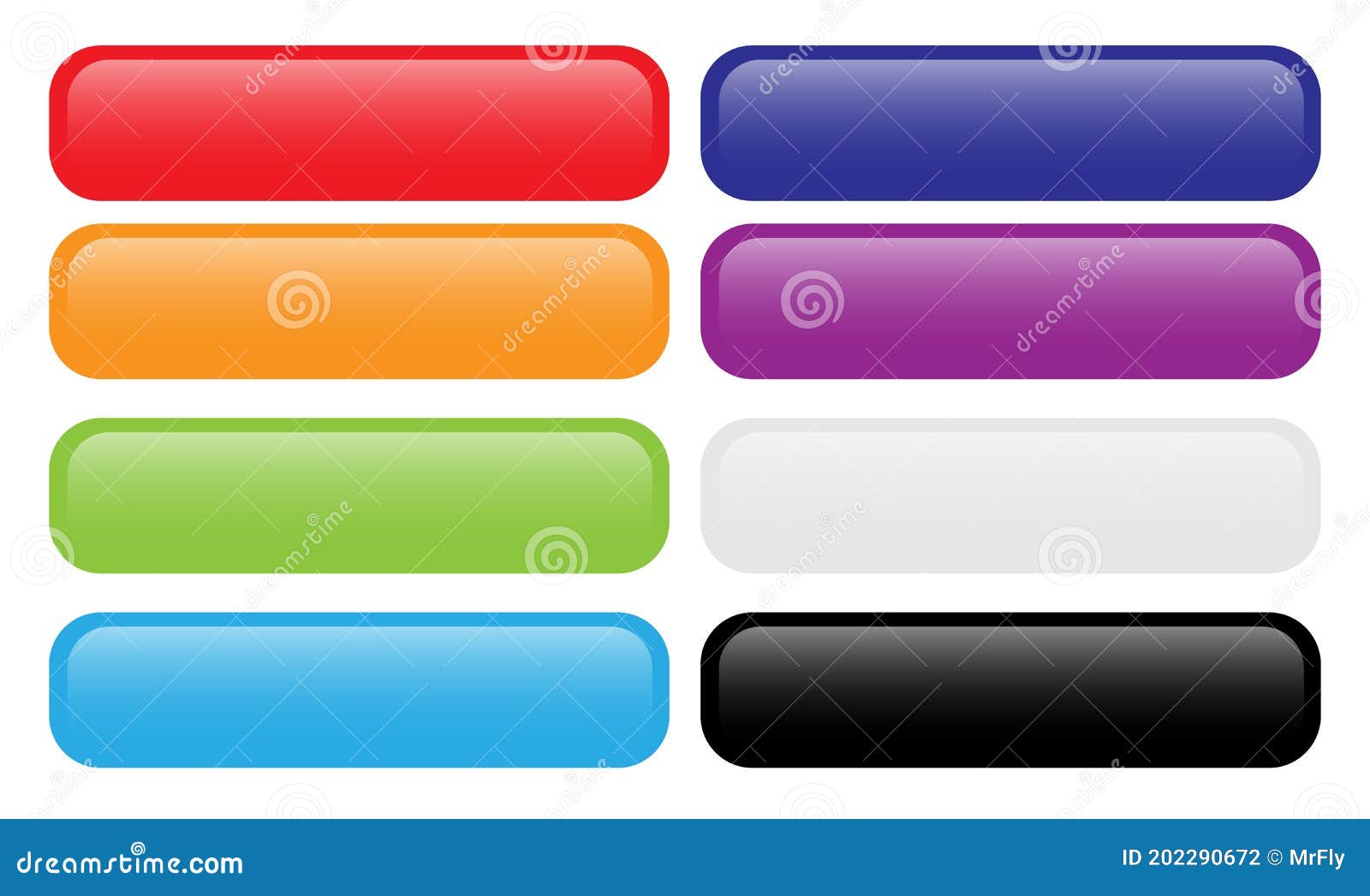 Colourful Rounded Web Button Set, Vector Illustration Stock Vector ...