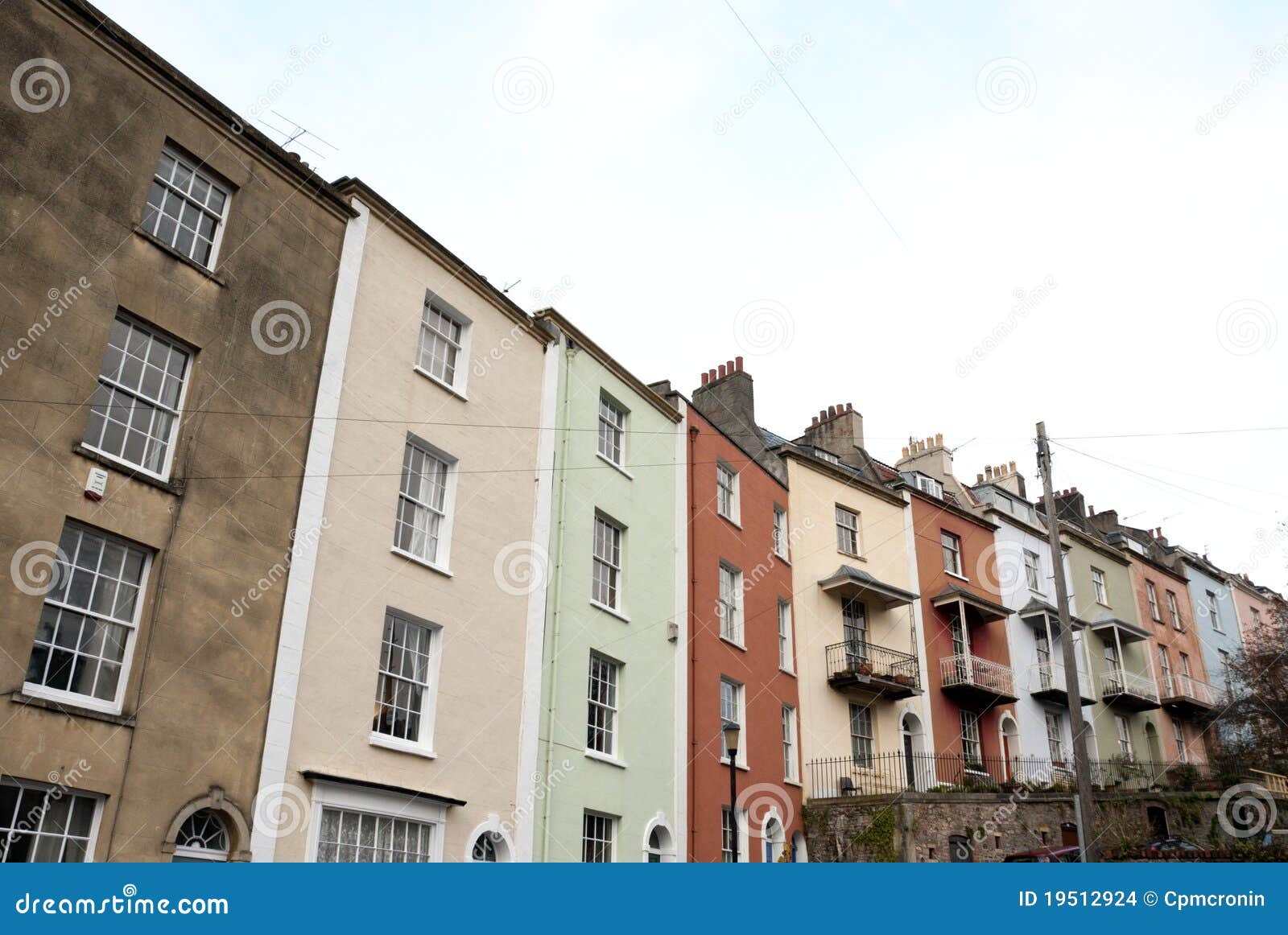Colourful Row of Terrace Housing, Bristol, England Stock Photo - Image ...