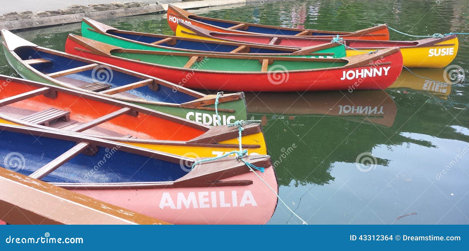 Colourful rowing boats stock photo. Image of summer, beautiful - 43312364