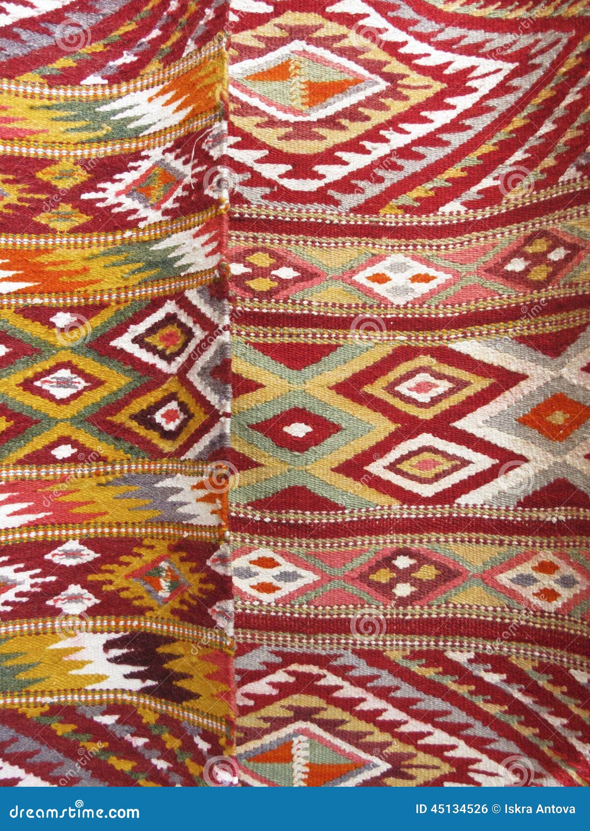 Colourful Rug Background Divided into Two Sections Stock Photo - Image ...