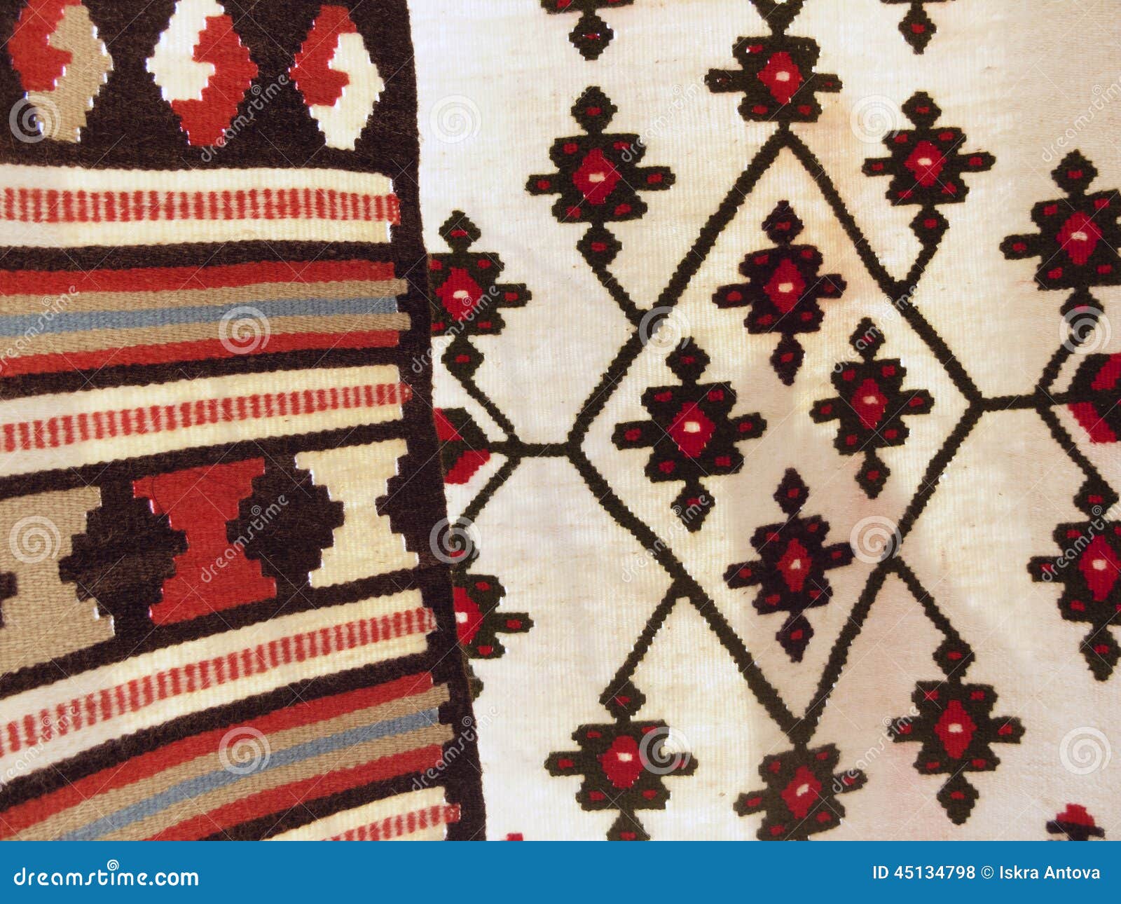 Colourful Rug Background Divided into Two Sections Stock Photo - Image ...