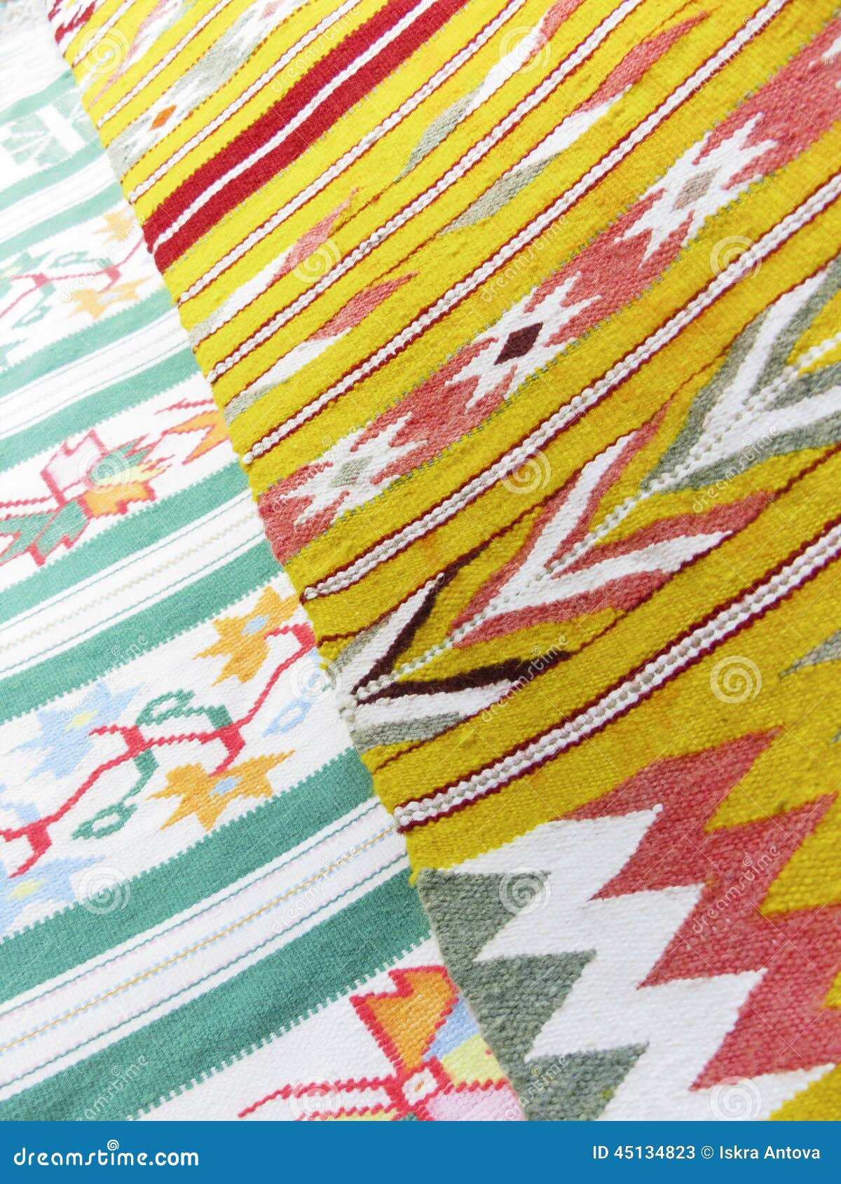 Colourful Rug Background Divided into Two Sections Stock Image - Image ...