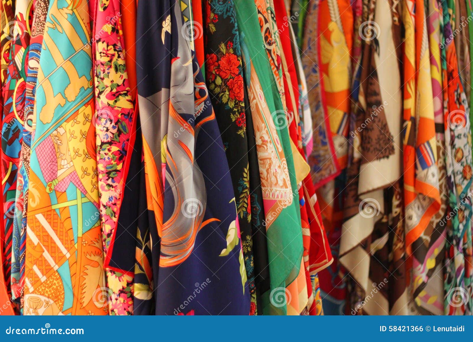 Colourful scarves stock photo. Image of colorful, background - 58421366