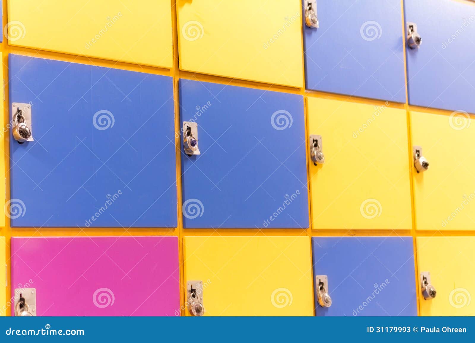 Colourful School Lockers stock image. Image of cabinet - 31179993