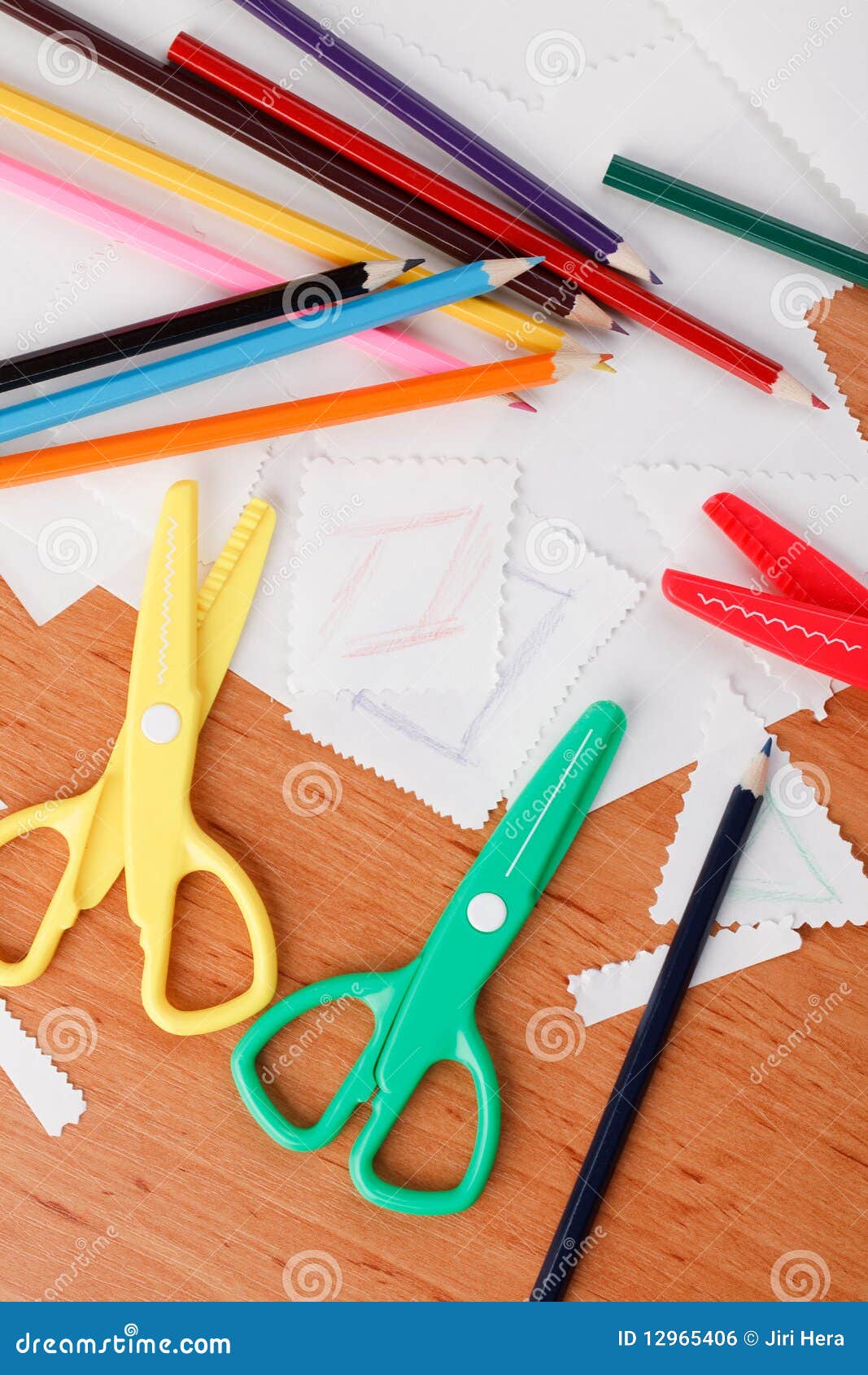 Colourful Scissors and Crayons Stock Photo - Image of open ...
