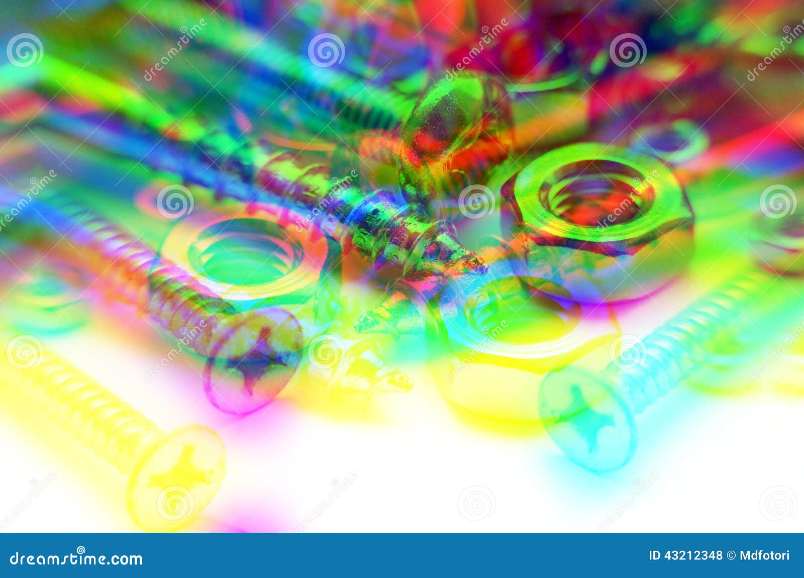 Colourful Screws and Bolts stock photo. Image of bolt - 43212348