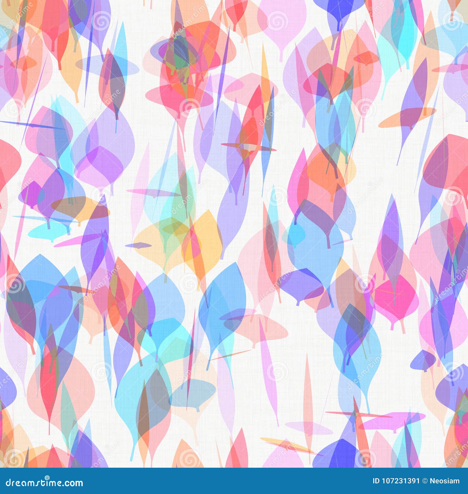 Colourful Seamless Leaf Pattern Stock Illustration - Illustration of ...